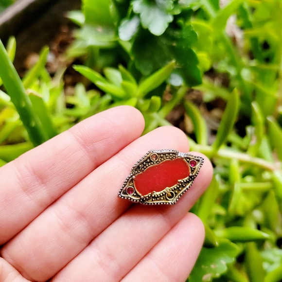 Vintage | Jewelry | Vintage Crimson Red Rhinestone Brooch Pin | Poshmark